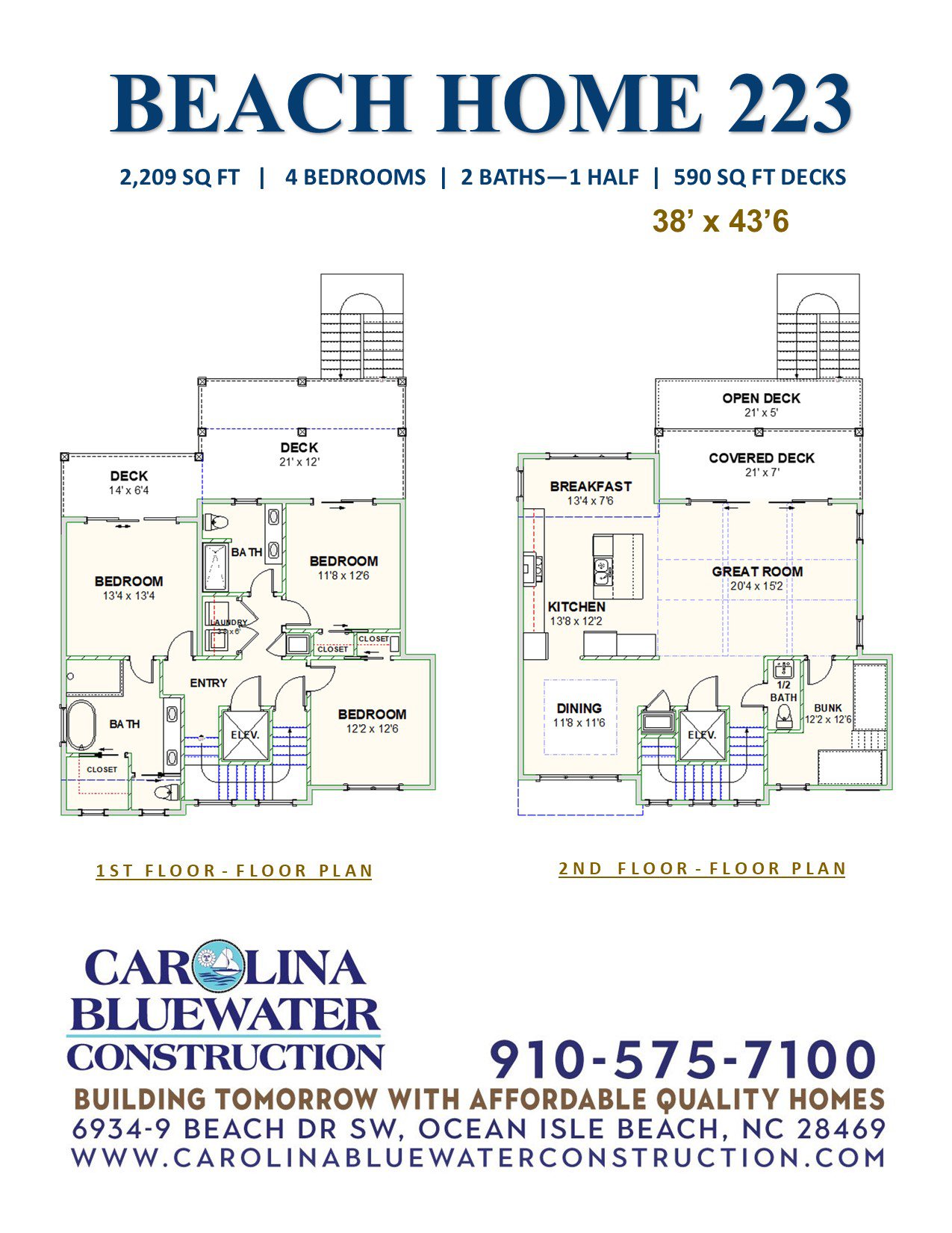 Beach Home 223 | Sunset Beach Home Build | Carolina Bluewater Construction